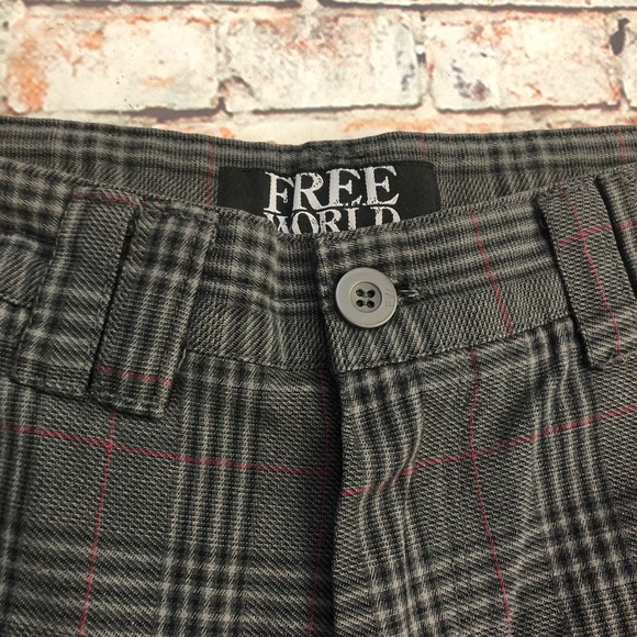 Free World | Shorts | Free World Sz 28 Plaid Flat Front Shorts Skater ...
